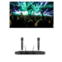 China Optical Coaxial Input Wireless Handheld Karaoke Microphone Double Channel Microphone for sale