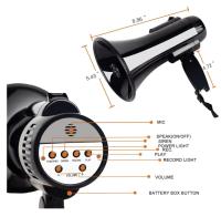China Portable Lithium Military Megaphone 50W 0.3KM Range Volume Control for sale