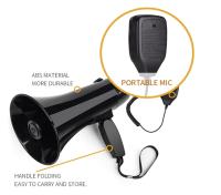 China Customizable Military Megaphone 8h Battery Life Dry Cell Battery Operated Megaphone for sale