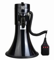 China 1500mAh Black Battery Powered Megaphone Black Cheer Megaphone With LED Light for sale