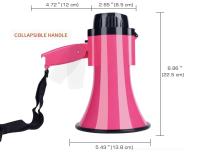 China Red 15w ABS Portable Siren Megaphone 8 Hours Horn Tweeter Battery Operated Bullhorn for sale