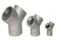 China 3 Inch 304 304L Stainless Steel Wye Pipe Fitting 45 Degree 1.6 Mpa for sale