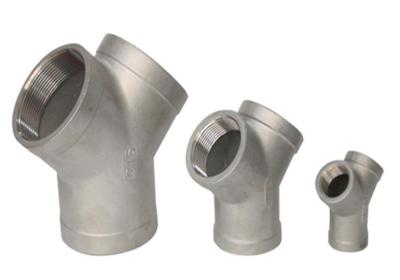 China 3 Inch 304 304L Stainless Steel Wye Pipe Fitting 45 Degree 1.6 Mpa for sale