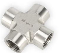 China 316 304 Stainless Steel Cross Pipe Fitting Thread Duplex 3/4