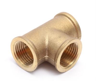China Brass Pipe Fittings 1/4 Inch 1/2 3/4 Female Hexagon Head Forged 3 Way Equal Reduced Tee for sale