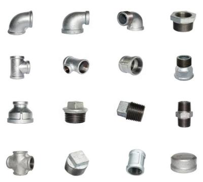 China Malleable Iron Galvanized Steel Pipe Fittings BSP NPT Threaded 1.6MPa Oil Gas for sale
