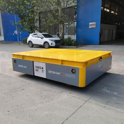 China 10 Tons Steerable Transfer Trolley With Hydraulic Lifting Table for sale