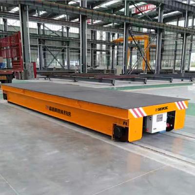 China Heavy Load Rail Transfer Trolley With Steel Plate Battery Power Railroad Transport for sale