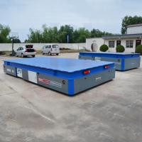 China Automatic Charging Material Handling Trolley , 20T Flexible Electric Flat Car for sale