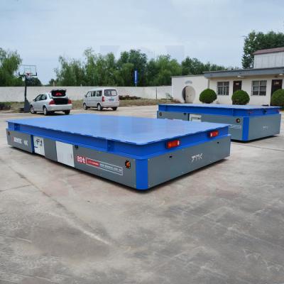 China Automatic Charging Material Handling Trolley , 20T Flexible Electric Flat Car for sale