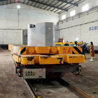 China Cable Drum Powered Rail Transfer Trolley 50 Tons Mold Plant Motorized Battery for sale