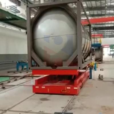 China 12T Steel Frame Rail Transfer Cart , Low Voltage Heavy Load Transfer Trolley for sale