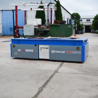 China Modern Workshop Material Handling Trolley , 25T Motorized Heavy Duty Transfer Cart for sale