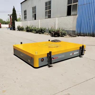 China Manual Hydraulic Battery Transfer Cart , 5T Steel Plate Material Transfer Trolley for sale