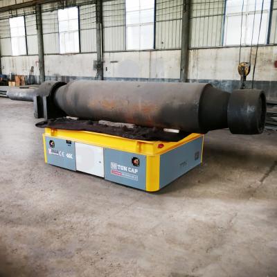 China Heavy Duty Rubber Wheel Industrial Trackless Transfer Cart 10 Ton for sale