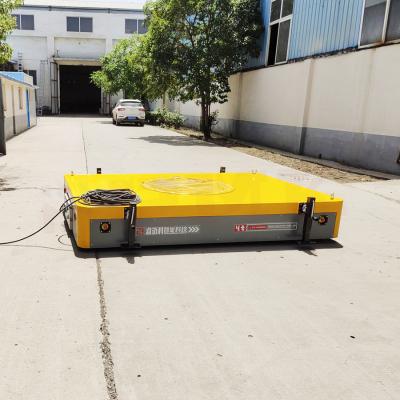 China 10 Ton Heavy Duty Platform Carts Self Powered Trolleys On Cement Floor for sale