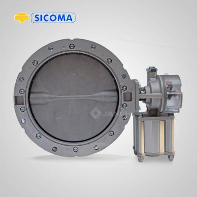 China Powdery And Granular Material Pneumatic Butterfly Valve DN300 With Ductile Iron Disc for sale
