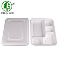 China 5 Compartments Biodegradable Food Trays Eco Disposable Tableware Bagasse Food Container for sale