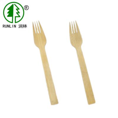 China 6.69in Compostable Disposable Bamboo Cutlery Set Travel Fork for sale