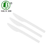 China 4.4g Biodegradable Cpla Cutlery White Knife Disposable Wrapped Cookware Set for sale