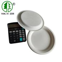 China White Biodegradable Disposable Eco Friendly Dishes Bagasse Pulp Dinner Plates for sale