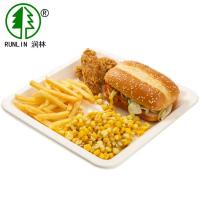 China Biodegradable Plant Fiber Molded Pulp Trays With 3 Compartments 10in for sale