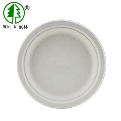 China 9 Inch Dinner Plate Sets FDA Sugarcane Pulp Disposable Plates From Bagasse for sale