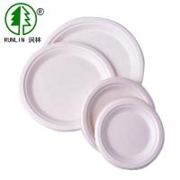 China Eco BRC Biodegradable Sugarcane Bagasse Plates Christmas Dinner Paper Plant Fibre for sale