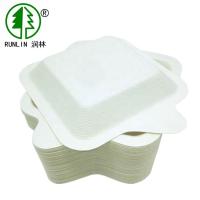 China Compostable Disposable 120 Deg Square Sugarcane Sushi Sauce Plates for sale