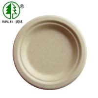 China White Hotel Disposable Biodegradable Sugarcane Bagasse Plates Unbleached Plant Fiber for sale
