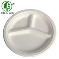 China Eco Friendly Compostable White Divided Round Plate Perfect for Parties for sale