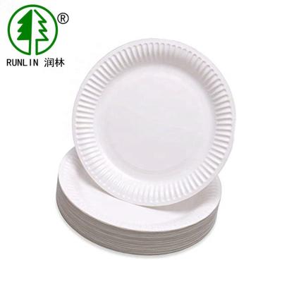 China Biodegradable disposable 23cm bagasse paper plates for fast food reestaurants for sale