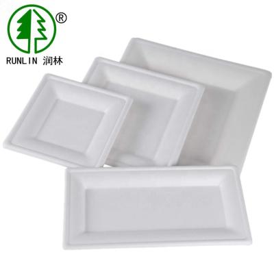 China Pack Of 50 White Disposable Bagasse Pulp Plates Perfect for BBQ for sale