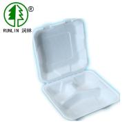 China 200 Deg Biodegradable Bagasse Clamshell Box for sale