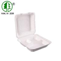 China Eco-friendly sugarcane fiber disposable dishware microwave lunch boxes for sale