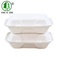 China 100 Natural Renewable Bagasse Clamshell Box Meal Prep Containers Eco Friendly for sale