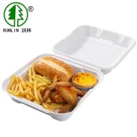 China Compostable Bagasse Take Away Disposable Burger Boxes 6in Biodegradable Food Containers for sale