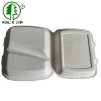 China 9inch X 7inch Bagasse Clamshell Box 2 Compartments Eco Friendly Clamshell Packaging for sale