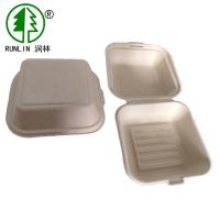 China Sugarcane Bagasse Microwavable Compostable Takeaway Packaging Biodegradable Hamburger Box for sale