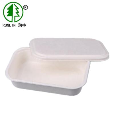 China Biodegradable microwave thermoforming eco-friendly sugarcane bagasse food container for sale
