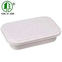 China 2 Compartment Bagasse Food Containers Pulp Eco Friendly Disposable Food Packaging for sale