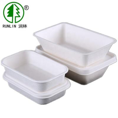 China Eco Friendly Lunch Bagasse Pulp Biodegradable Takeaway Food Containers For Airplanes for sale