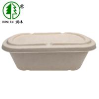 China 2 Compartments White Eco Friendly Disposable Lunch Meal Prep Containers Biodegradable SGS for sale