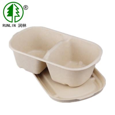 China Natural Color Biodegradable Disposable Tableware Plant Fiber Eco Friendly Food Packaging Boxes for sale