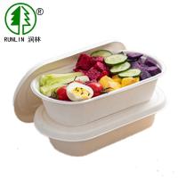 China 700ml Sustainable Biodegradable Bagasse Food Containers Box With Lid for sale