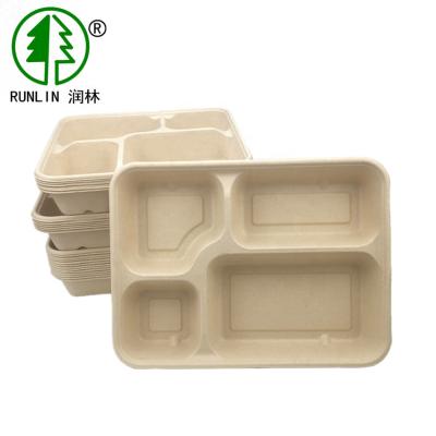 China 4 Compartments Biodegradable Food Trays for sale