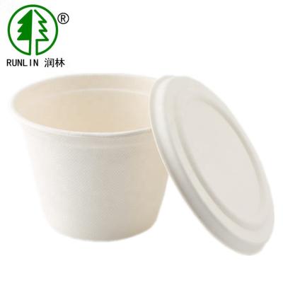 China 100 Deg Biodegradable Sugarcane Bagasse Cup Eco Friendly Food Containers With Lids SGS for sale