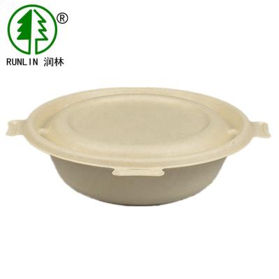 China FDA Biodegradable Disposable Paper Salad Bowls With Lids SGS Eco Friendly for sale