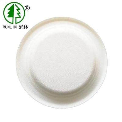 China 14oz White Biodegradable Food Bowls Bagasse Pulp Paper Bowls Microwave Safe for sale
