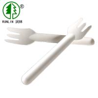 China 100 Nature Sugarcane Fiber Individually Wrapped 6.5in Biodegradable Cutlery Knives And Forks for sale